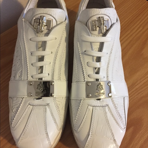 Mauri | Shoes | Mauri Mens Embossed Napa White Leather Shoe | Poshmark